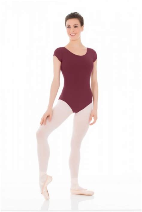 Mondor Matrix Cap Sleeve Leotard In Aubergin Mondor Canada