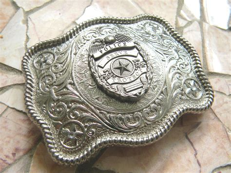 Police Belt Buckle Law Enforcement Officer Western Badge Buckle Cop