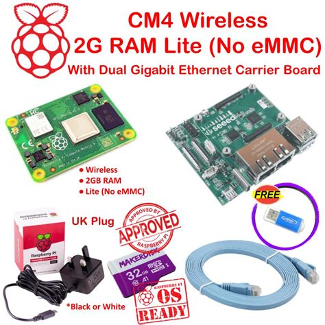 Raspberry Pi Compute Module 4 Dual Gigabit Ethernet Carrier Board And Kits