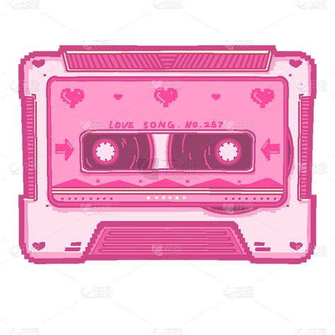 手绘老式录音机元素