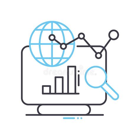 Global Market Analysis Line Icon Outline Symbol Vector Illustration