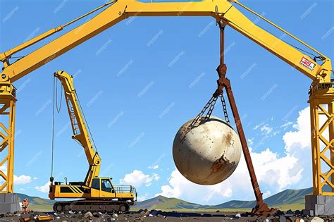 Crane With Wrecking Ball Making The Impossible Possible Overcoming
