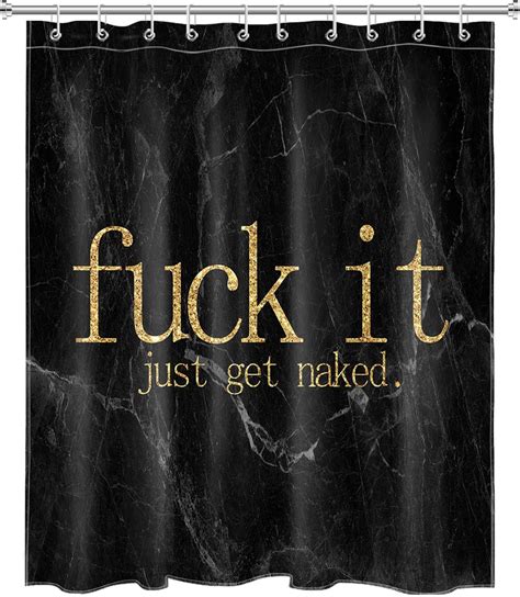 Fuck It Get Naked Shower Curtain Decor Gold Font India Ubuy