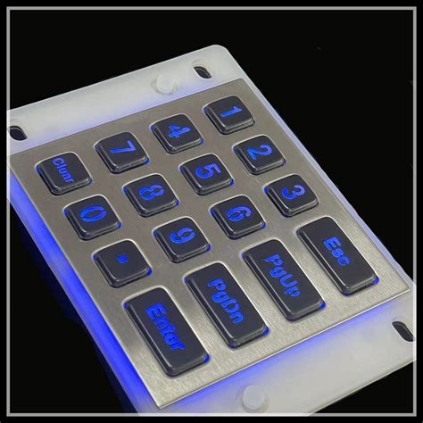 Waterproof Metal Backlit Numeric Keypad Light Transmitting LED Light Emitting Keypad