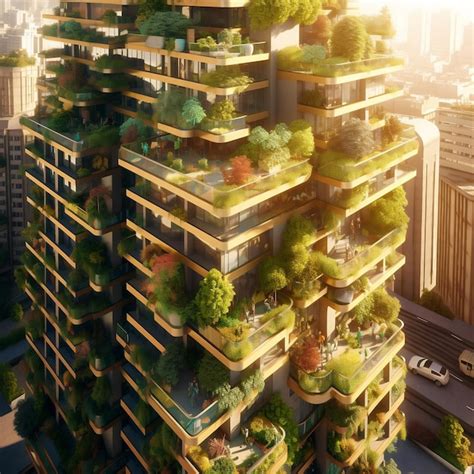 Premium AI Image Sustainable Building In A Metropolis Image Generated By AI