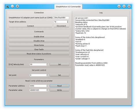 GitHub GraniteDevices SMV Commander A Simple Qt Project Using SimpleMotion V Library