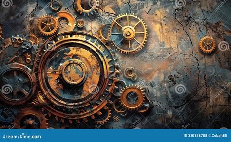 Old Rusty Gears As A Technological Background Stock Illustration