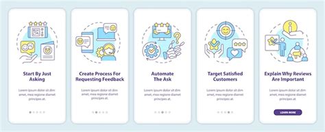 Premium Vector Ways To Make Clients Write Reviews Onboarding Mobile