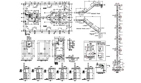 Several Constructive Structure Details For Five Story Apartment Building Dwg File