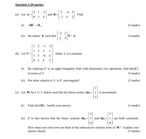 Solved Question Marks A Let A LO And Chegg Com
