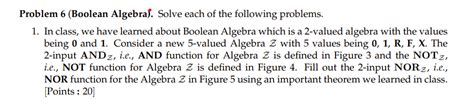 Roblem 6 Boolean Algebra Solve Each Of The
