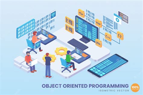 Premium Vector Isometric Object Oriented Programming Illustration