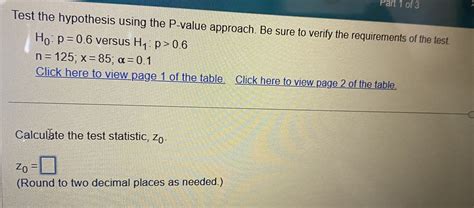 solved test the hypothesis using the p value approach be