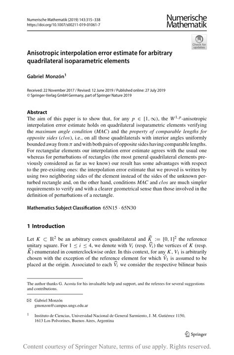 anisotropic interpolation error estimate for arbitrary quadrilateral