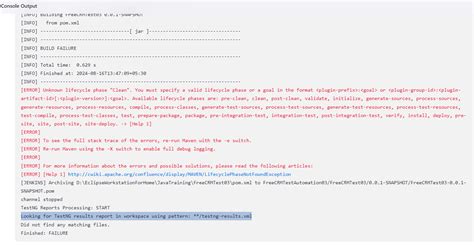 Jenkins Error Looking For Testng Results Report In Workspace Using