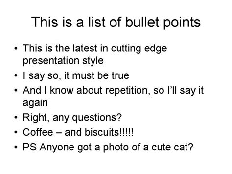 I M Starting To Pine For Bullet Points
