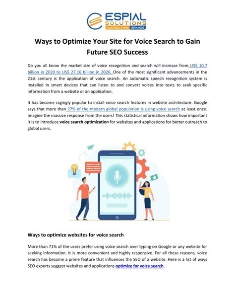 PPT - Ways To Optimize Your Site For Voice Search To Gain Future SEO Success PowerPoint ...