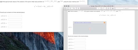 Solved Find Approximate Values Of The Solution Of The Given Chegg