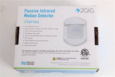 2gig 2gig Pir1e 345 Passive Infrared Motion Detector New Ntc Tech