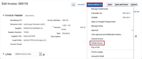 Delete An Invoice