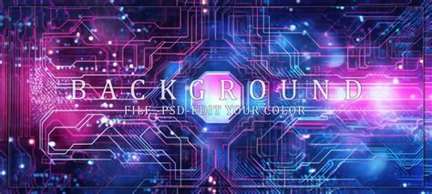 Abstract Circuitry With Glowing Lines Premium Ai Generated Psd