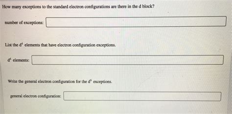 Solved How Many Exceptions To The Standard Electron