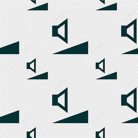 Geometric Textured Seamless Pattern With Volume And Sound Icon Sign In Vector Format Vector