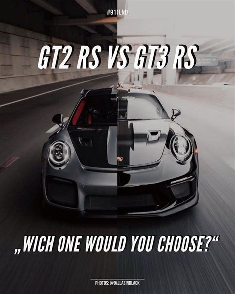 A Black And White Car Driving Down A Road With The Words Gt Rs Vs Gt Rs Which One Would You Choose