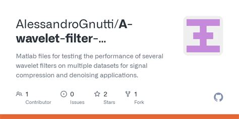 Github Alessandrognuttia Wavelet Filter Comparison On Multiple Datasets For Signal Comp And