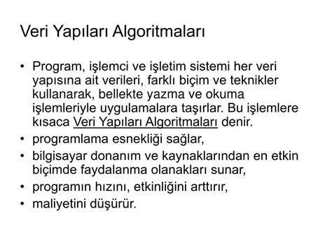 ppt 1703317 veri yapıları ve algoritmalar powerpoint presentation