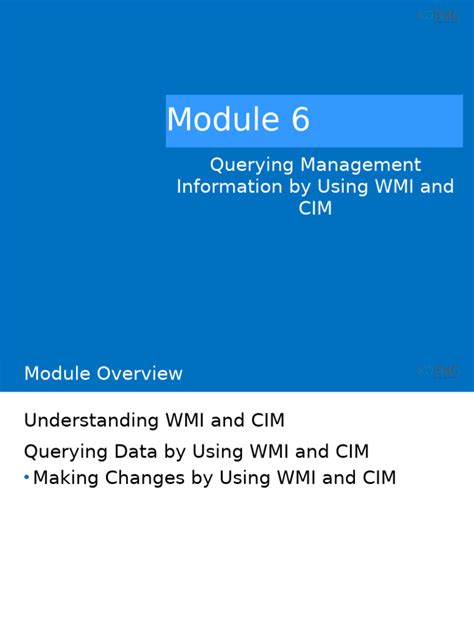 Working With Wmi And Cim Pdf Microsoft Windows Information Technology