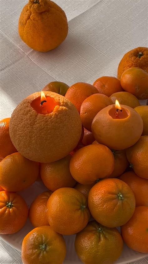 Dining In Style With A Fruity Twist 🍊 Fruit Candles Weird Candles