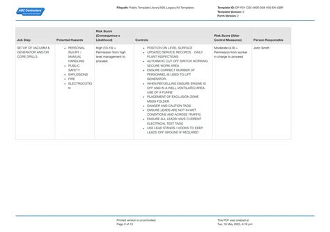 Method Statement And Risk Assessment How Are You Managing Risk