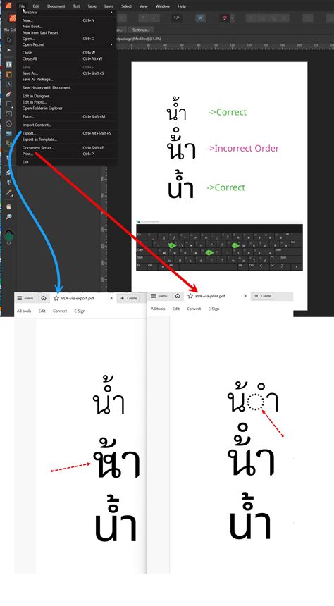Thai Text Will Not Exportprint Correctly Even If Publisher Is Display Correctly V2 Bugs Found