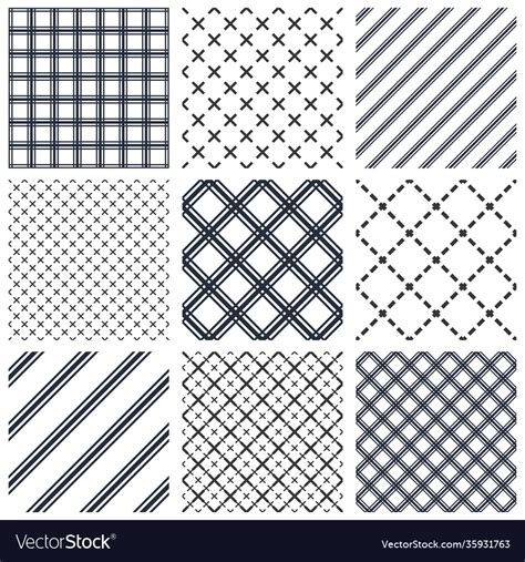 Minimal Simple Geometric Seamless Patterns Set Vector Image