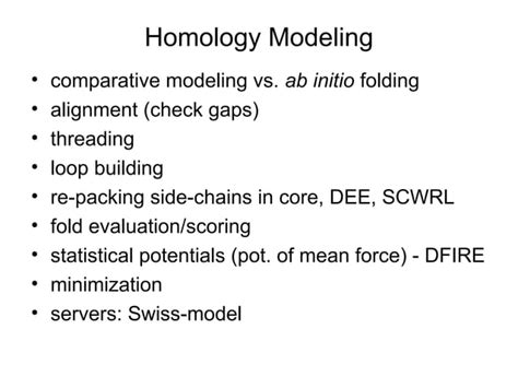 Homology Modeling Ppt