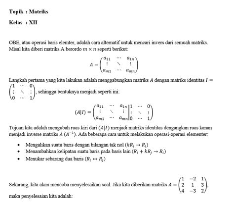 Diketahui Matriks 1 −2 12 1 34 −3 2 Tentu
