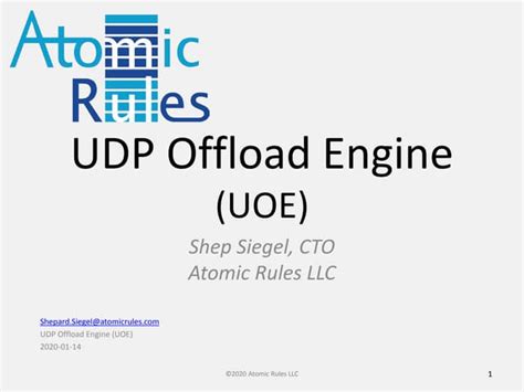 Udp Offload Engine Uoe Ppt