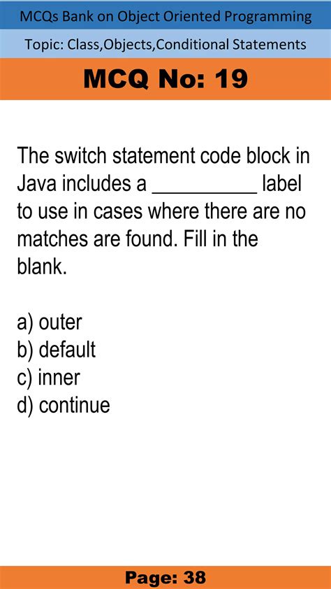 Multiple Choice Questions On Java Object Oriented Programming Bank 3 Classobjects