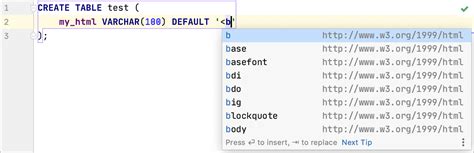 code completion datagrip documentation