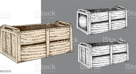 Wooden Crate Box Or Shipping Container Stock Illustration Download