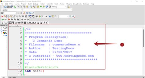 C Comments Testingdocs