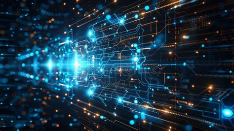 Glowing Neural Network In Advanced Design Interface With Interconnected