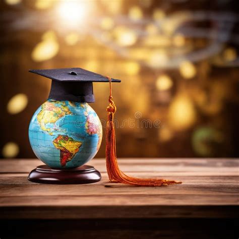 Globe With Graduation Cap Symbolizing Global Education Stock Image Image Of Learning Success