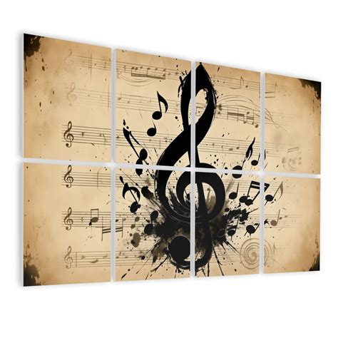 Musical 8 Pack Art Acoustic Panels Sound Absorbing Musical Notes Treble