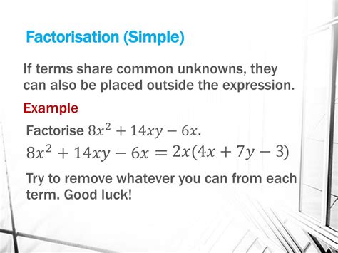 Ppt An Introduction To Factorisation Powerpoint Presentation Free