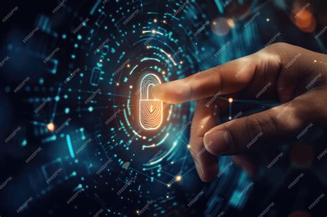 Premium Photo Personal Data Protection Digital Fingerprint Trace A Padlock Know Your Customer