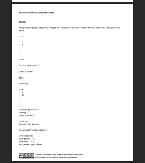 Solved Advanced Placement Computer Science Project Hangman