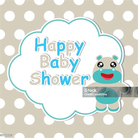 벡터 만화 물방울 바탕에 귀여운 아기 하 마 프레임의 베이비 샤워 카드 0명에 대한 스톡 벡터 아트 및 기타 이미지 0명 감정 공휴일 Istock