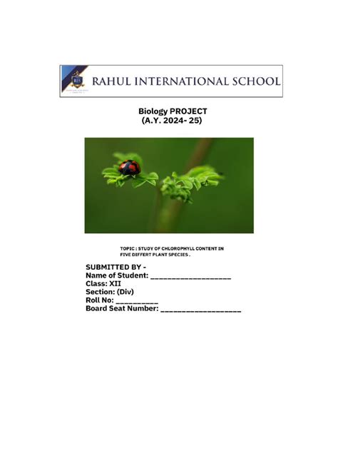 Biology Cover Page Pdf